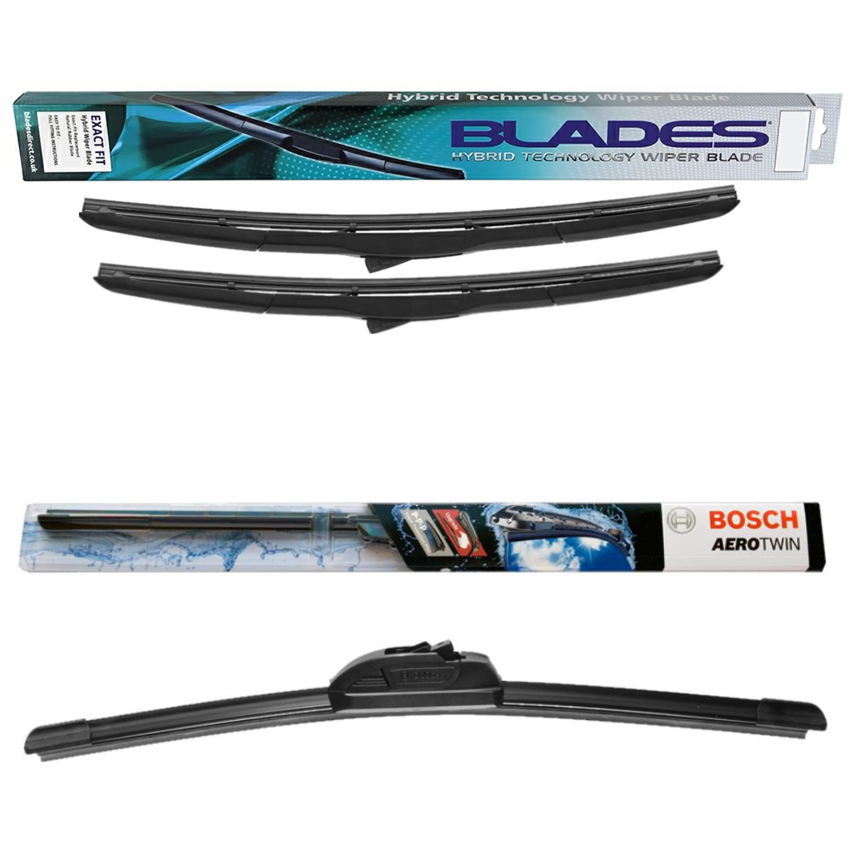 Blades Hybrid and Bosch Retrofit Aerotwin - Triple Pack | Windscreen Wipers