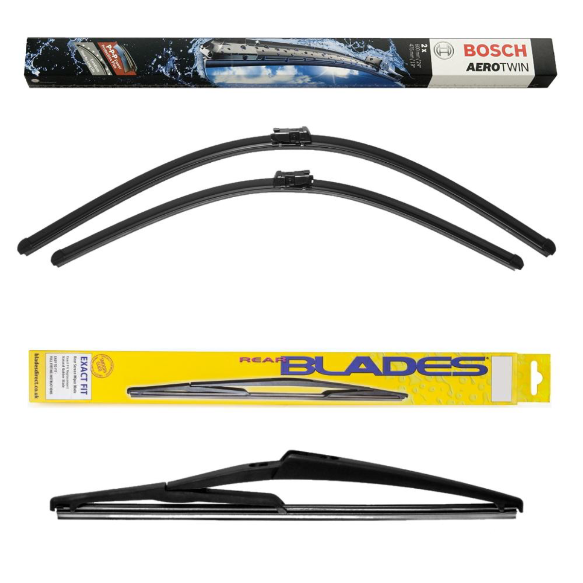 Bosch Aerotwin and Blades Rear Screen - Triple Pack | Windscreen Wipers